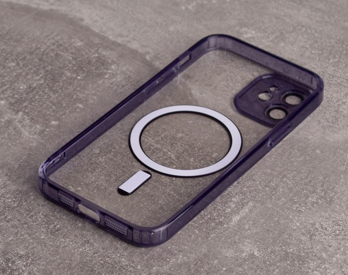 Силиконовый чехол MagSafe SHADE PHONE для iPhone 12 темно-фиолетовый ...