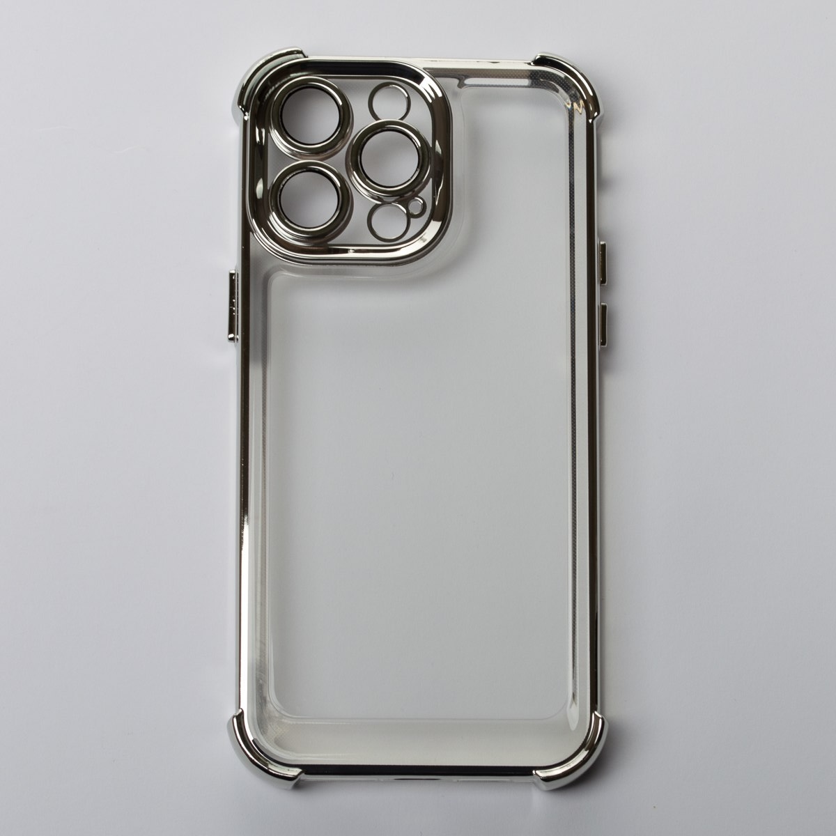 Пластиковый чехол FRAME CORNER для iPhone 13 Pro Max серебряный ...
