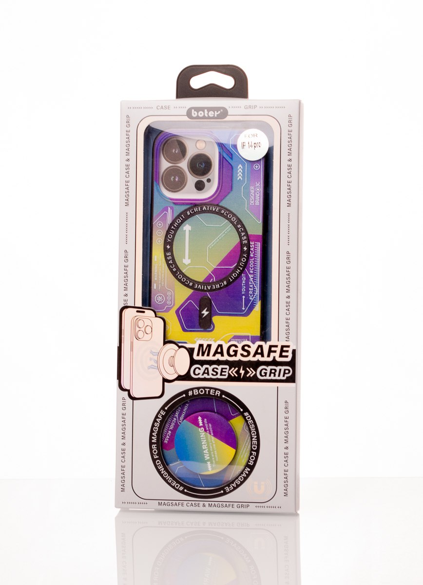 Силиконовый чехол MagSafe Boter "3D" + magsafe PopSocket для iPhone 15 ...